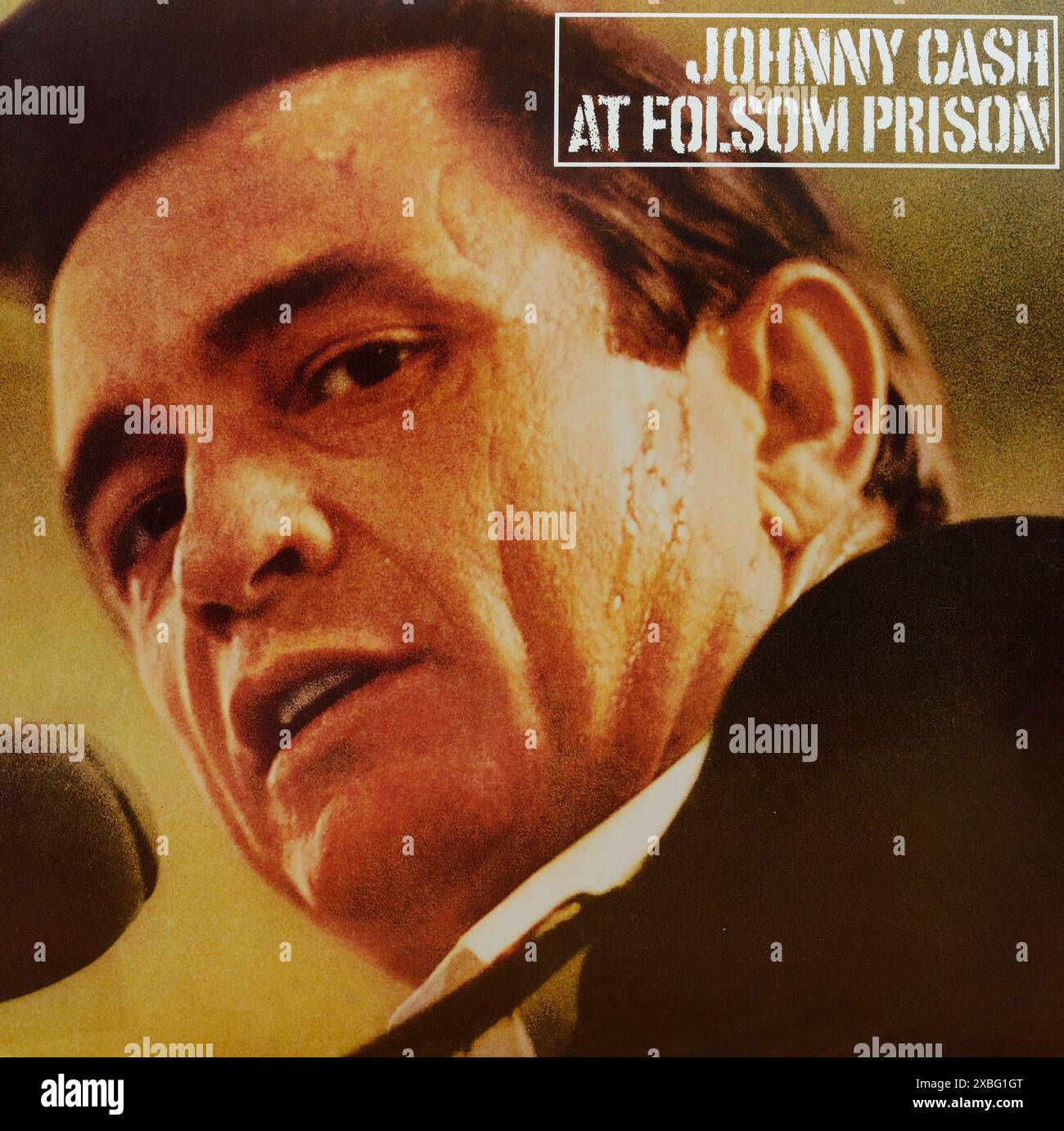 Vintage vinyl record cover. Johnny Cash-At Folsom Prison 1968 Stock ...