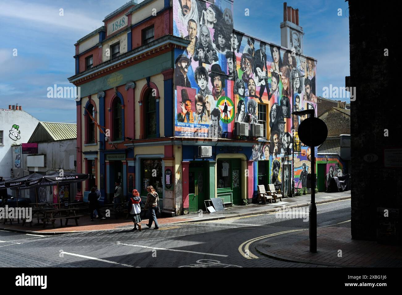 The Prince Albert pub with graffiti of deceased musicians, North Laine ...