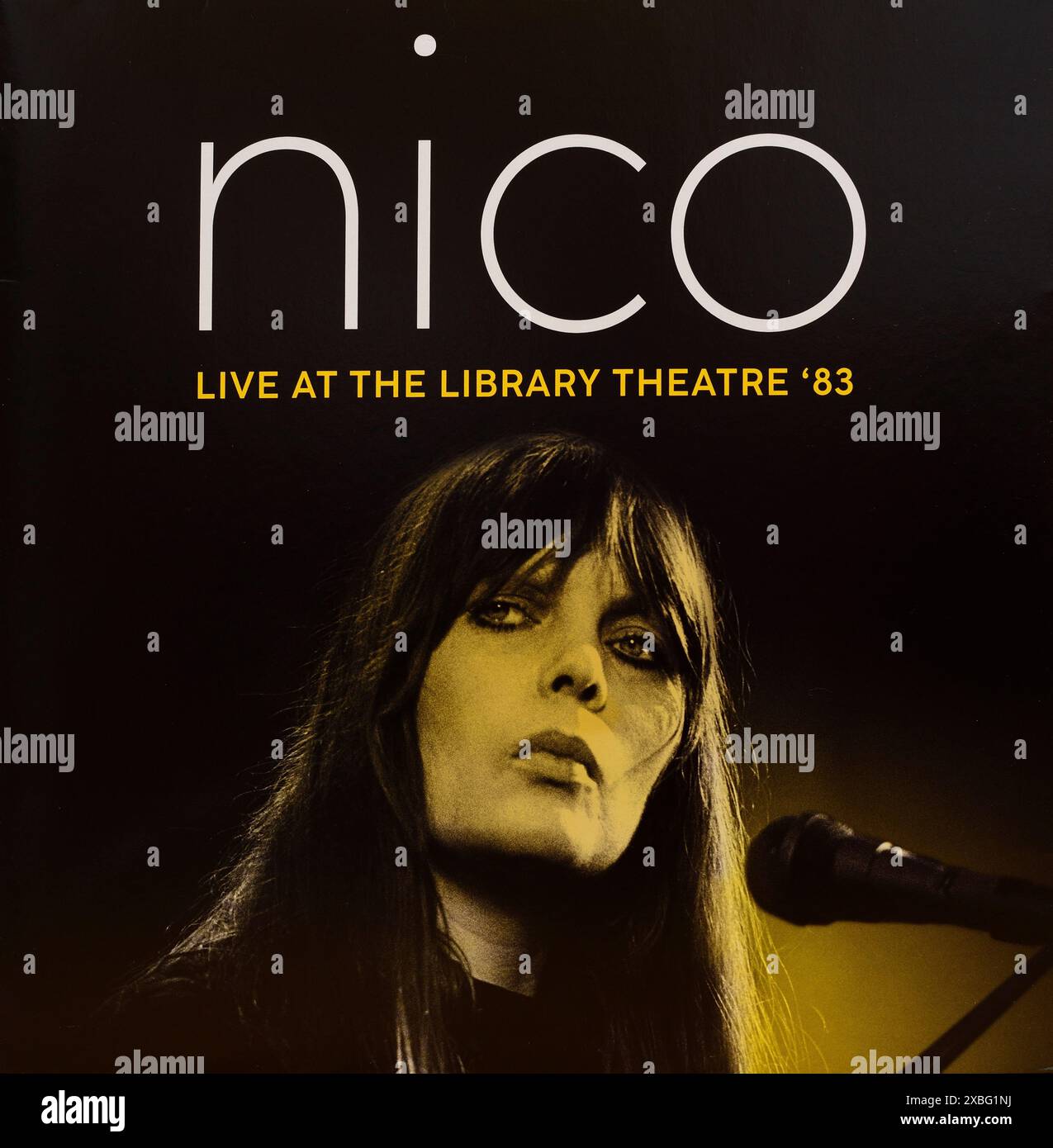 Vintage vinyl record cover. Nico-Live at the Library Theatre 1983 Stock ...