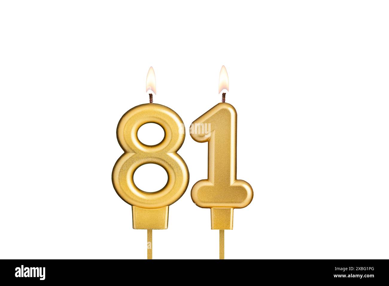 Birthday candle number 81 on white background Stock Photo - Alamy