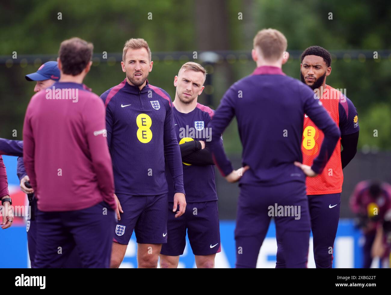 England's Harry Kane, Jarrod Bowen and Joe Gomez (left-right) during a ...