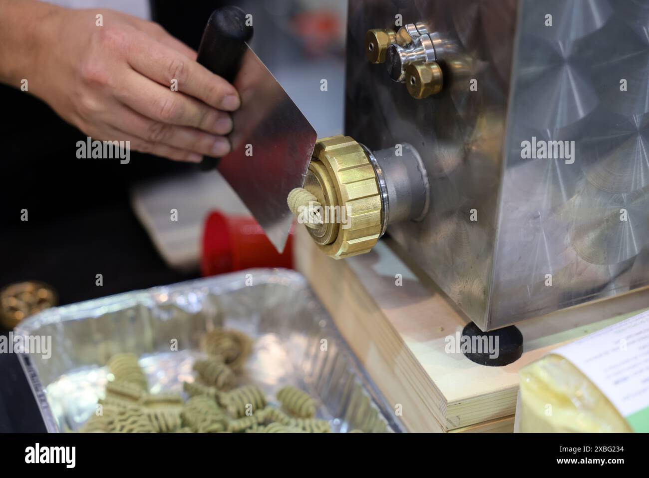 Italian pasta made using a pasta machine according to a traditional ...