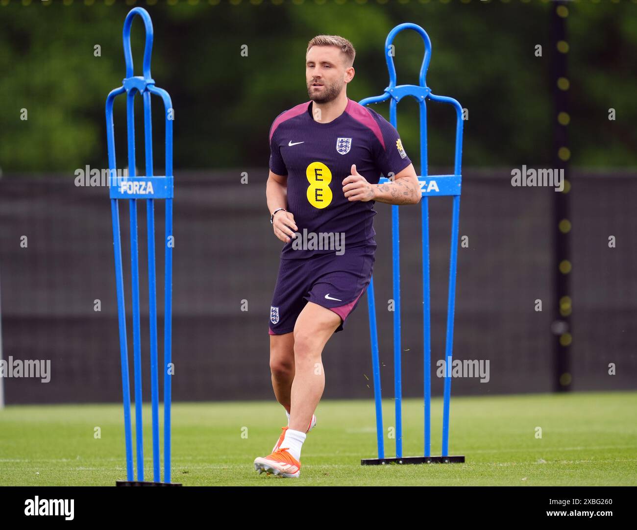 England's Luke Shaw during a training session at the Spa & Golf Resort ...