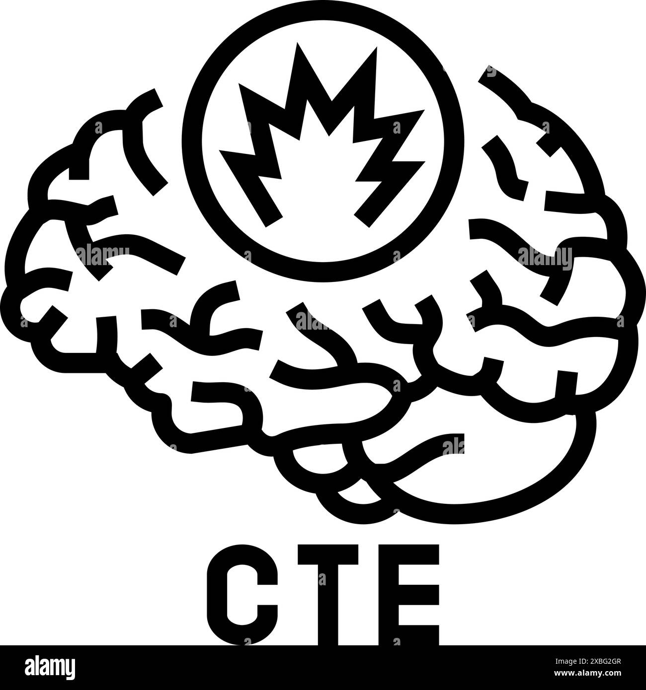 chronic traumatic encephalopathy line icon vector illustration Stock ...