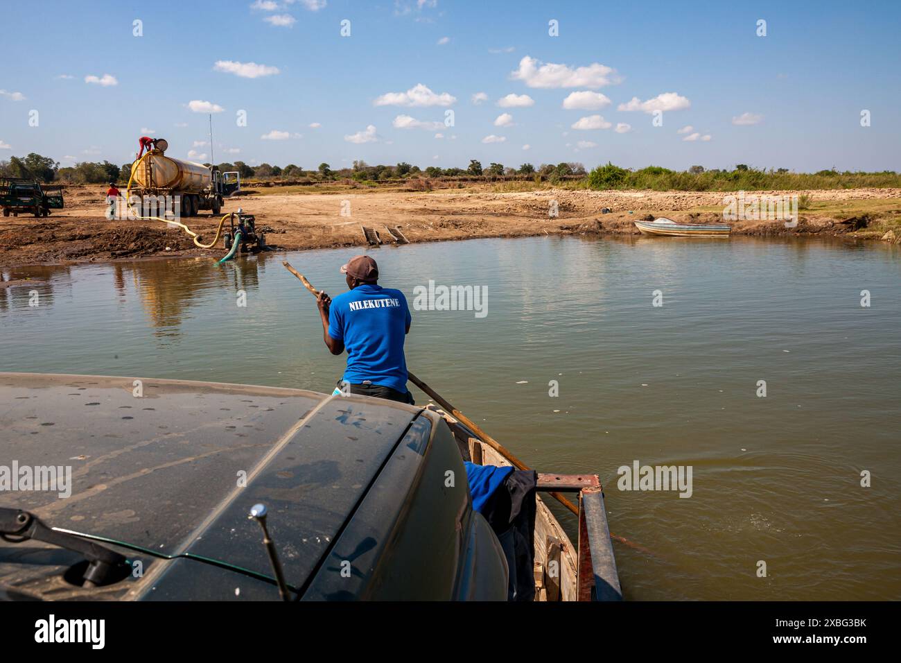 Mozambique, Gaza, Mapai, Limpopo River at the end of rainy season and ...