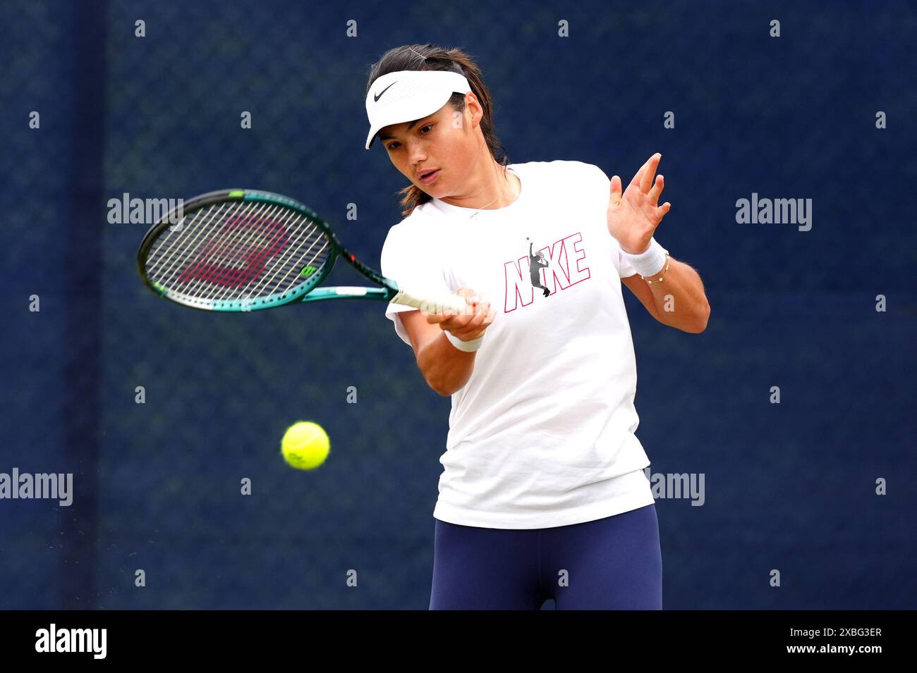 Emma Raducanu during a practice session on day three of the Rothesay ...