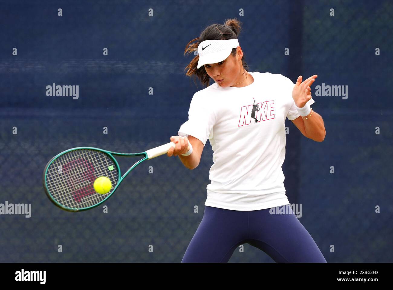 Emma Raducanu during a practice session on day three of the Rothesay ...
