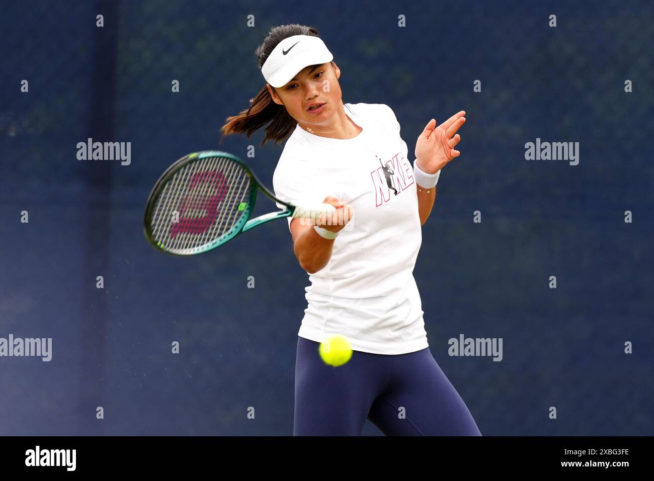 Emma Raducanu during a practice session on day three of the Rothesay ...