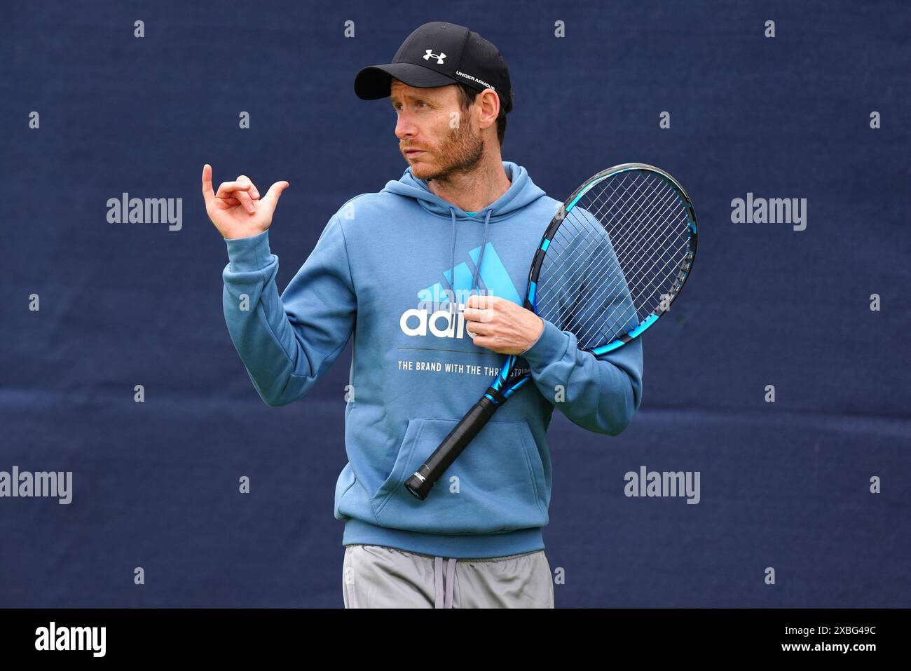 Tennis coach Nick Cavaday with Emma Raducanu (not pictured) on day ...