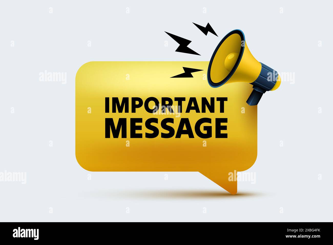 Important message, megaphone announces news, banner service. Vector ...