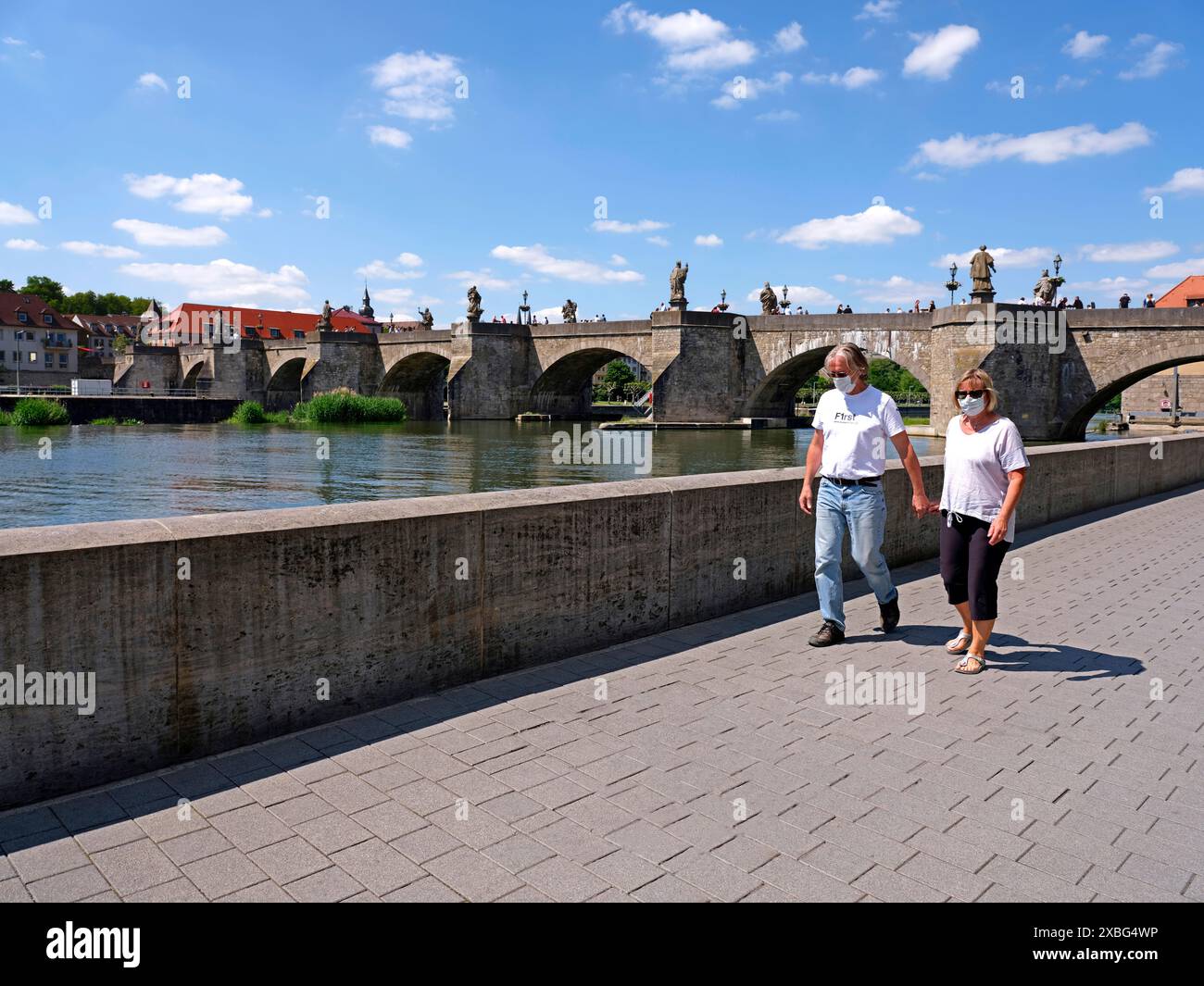 geography / travel, Germany, Bavaria, Wuerzburg, Old Main bridge, built ...