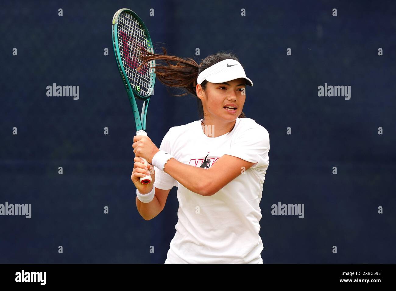Emma Raducanu during a practice session on day three of the Rothesay ...