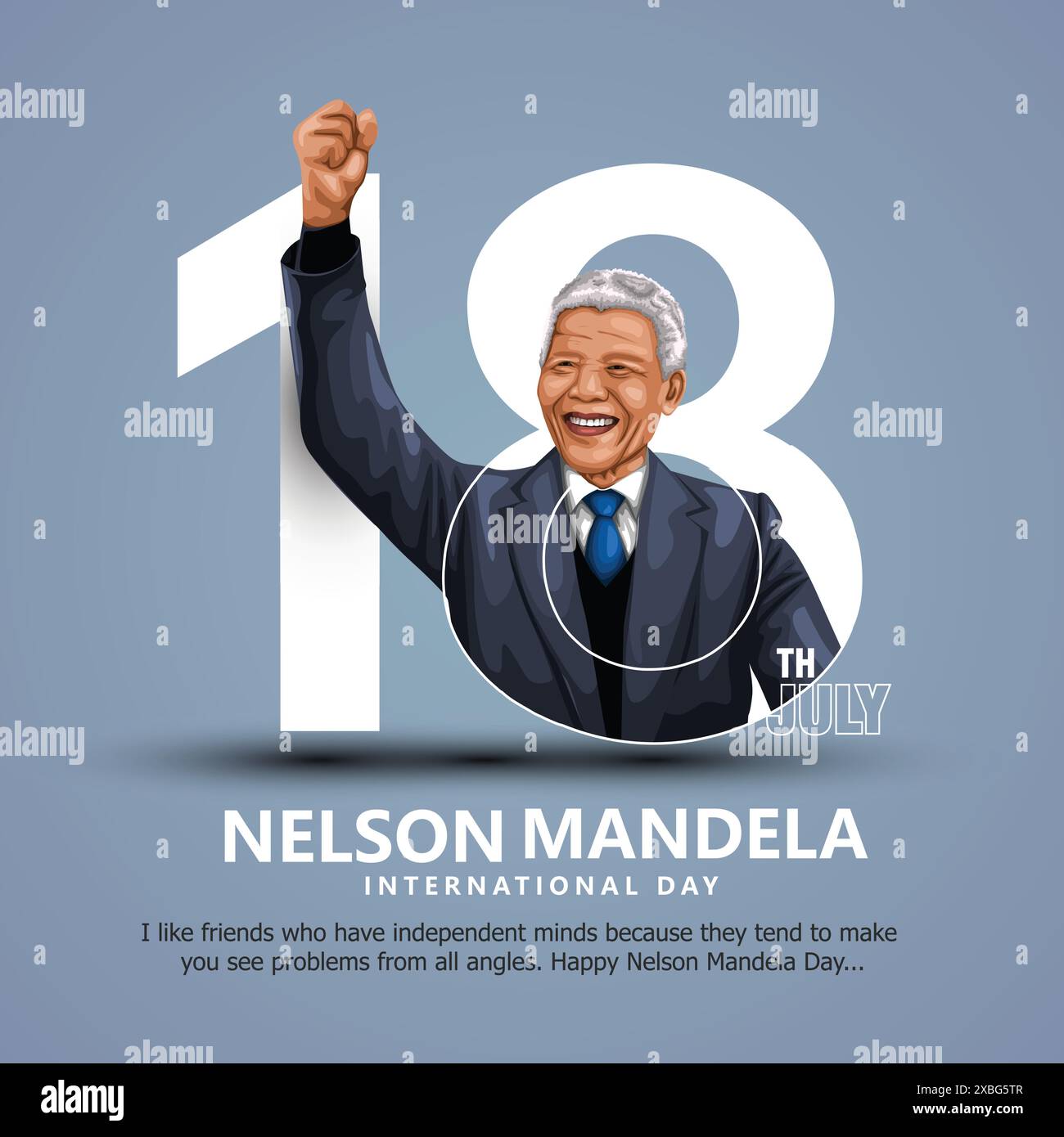 happy Nelson Mandela International Day 18th July abstract Vector ...