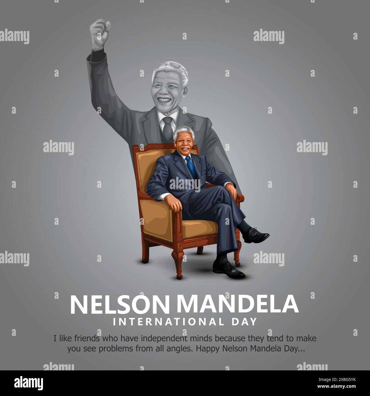 happy Nelson Mandela International Day 18th July abstract Vector ...