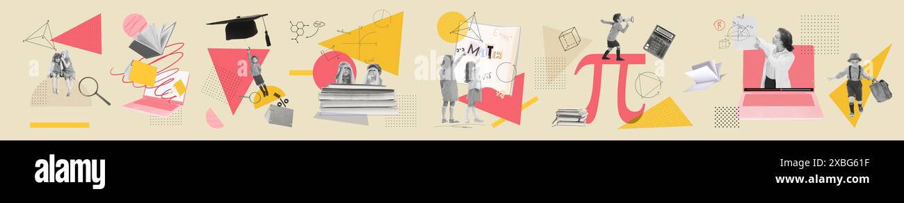 Banner. Contemporary art collage. surreal collection depicting ...