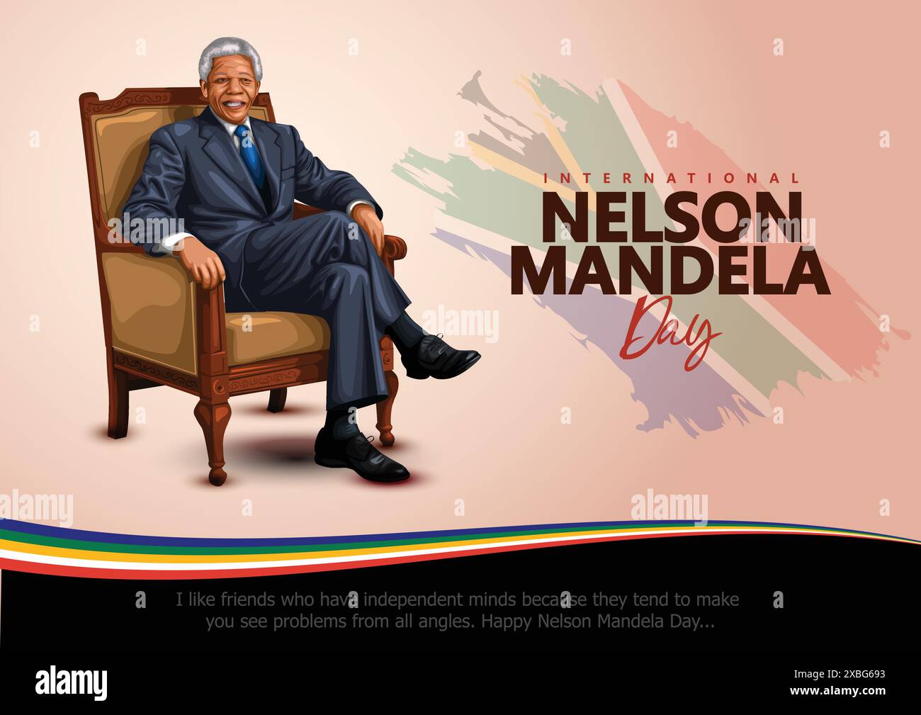 happy Nelson Mandela International Day 18th July abstract Vector ...