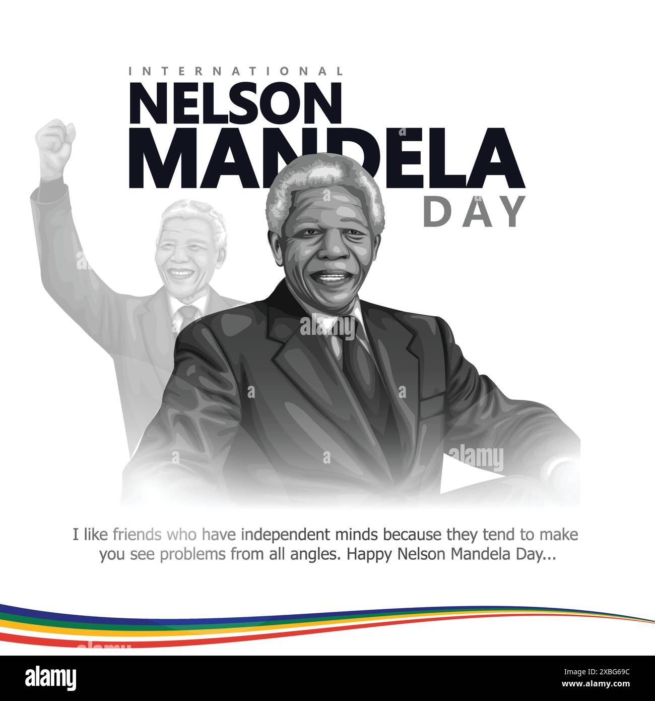 happy Nelson Mandela International Day 18th July abstract Vector ...