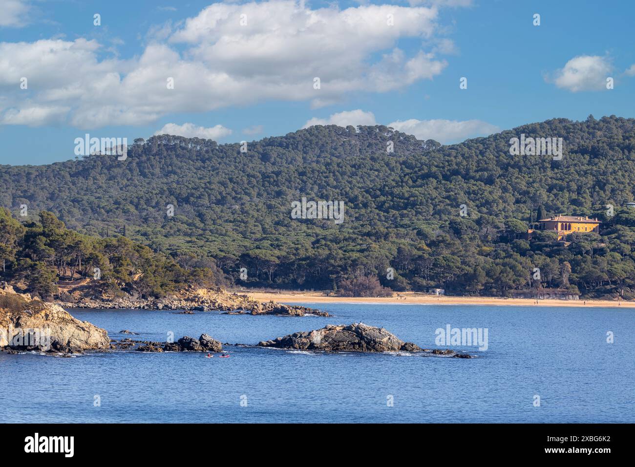 Nice detail from Costa Brava coastal in Spain, La Fosca. Bay Castle ...