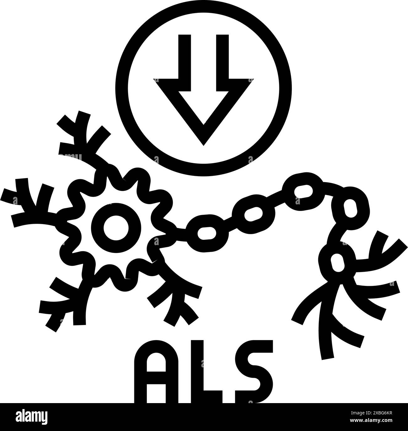 amyotrophic lateral sclerosis disease line icon vector illustration ...