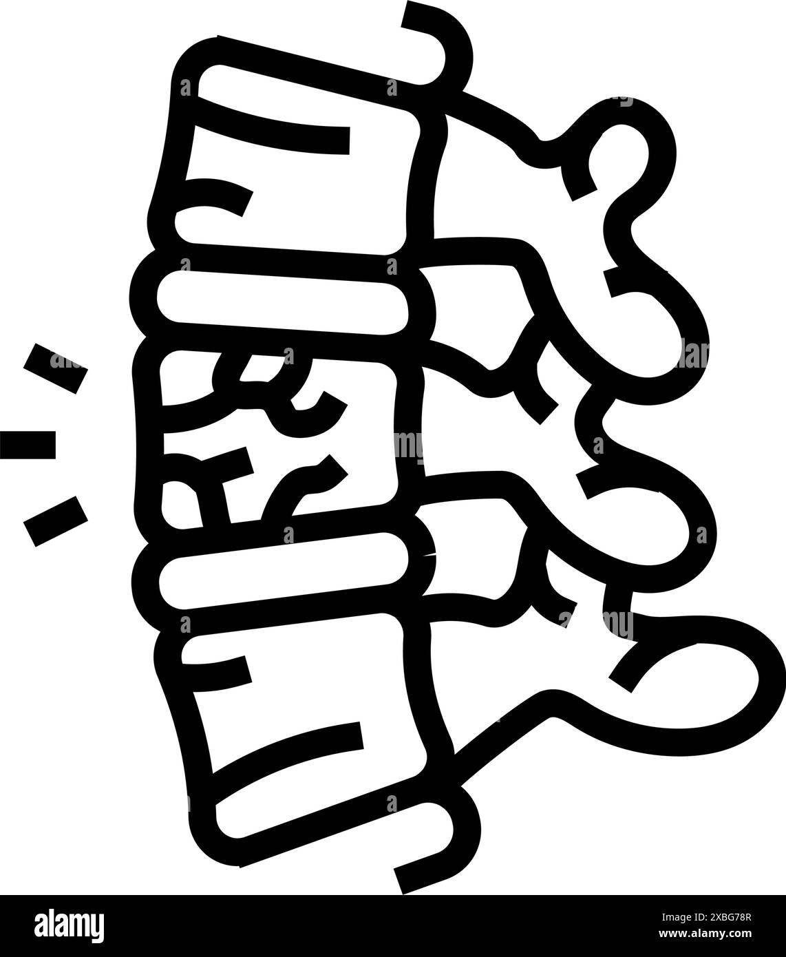 compression injuries line icon vector illustration Stock Vector Image ...