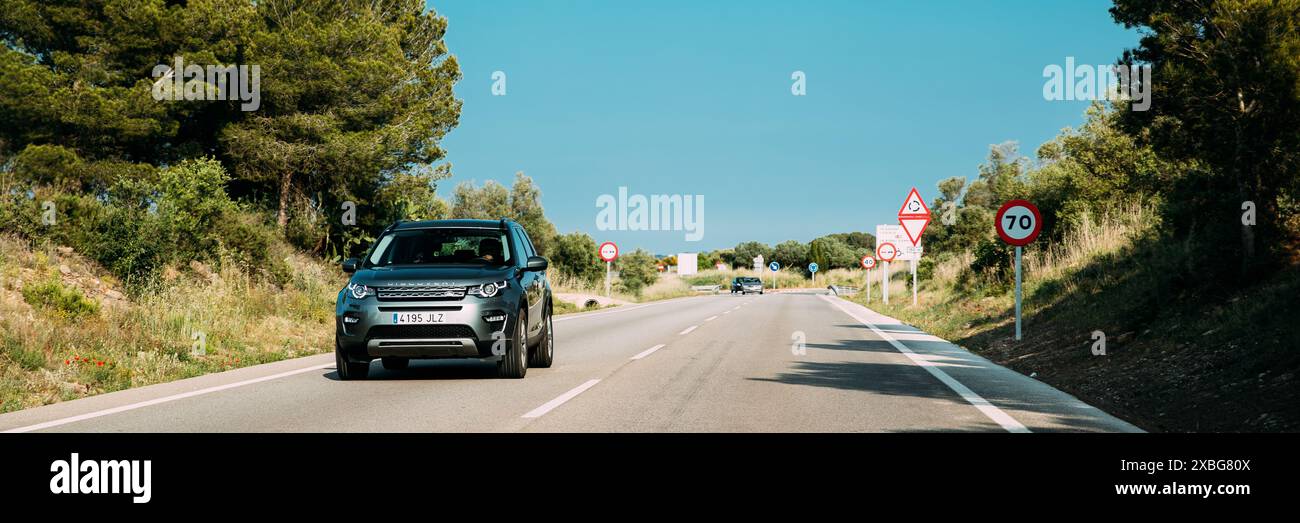 Land Rover Discovery Sport Car Driving In Country Road. Land Rover ...