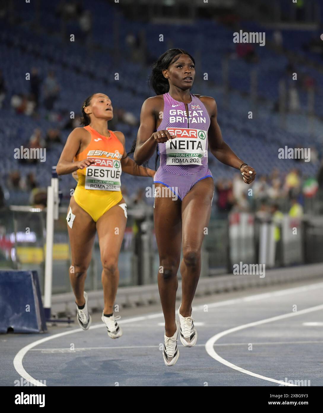 Daryll Neita of Great Britain competing in the women’s 200m final at ...