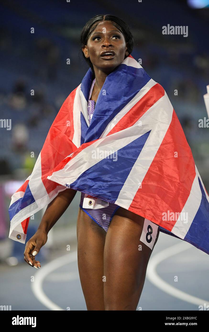 Daryll Neita of Great Britain competing in the women’s 200m final at ...