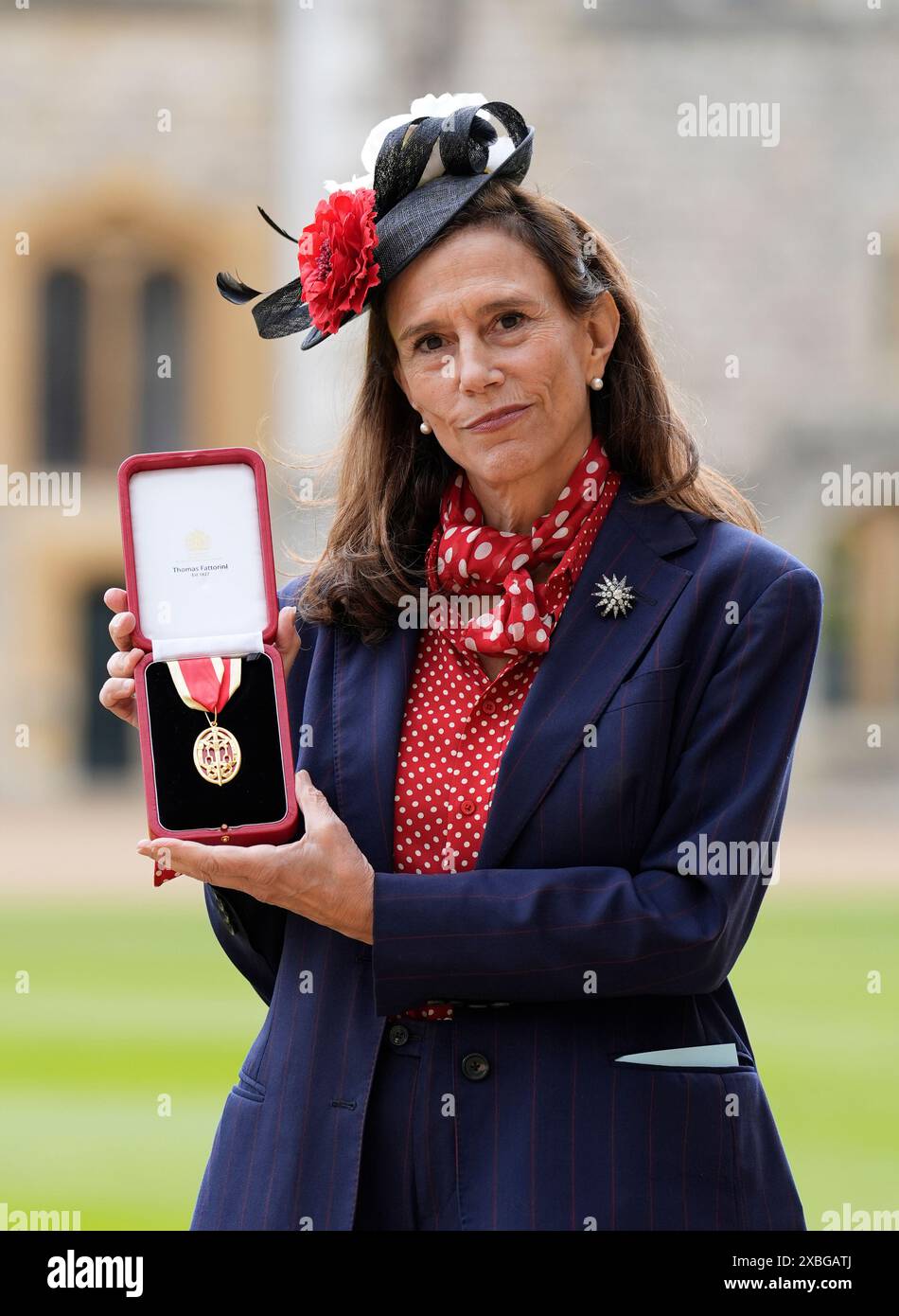 Lady Amis with the insignia of a Knight Bachelor conferred on her late ...