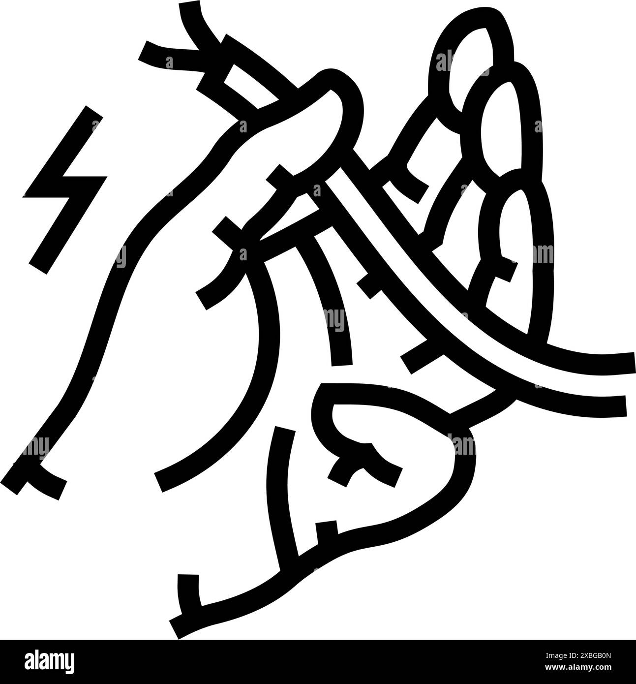 electric shocks household injury accident line icon vector illustration ...