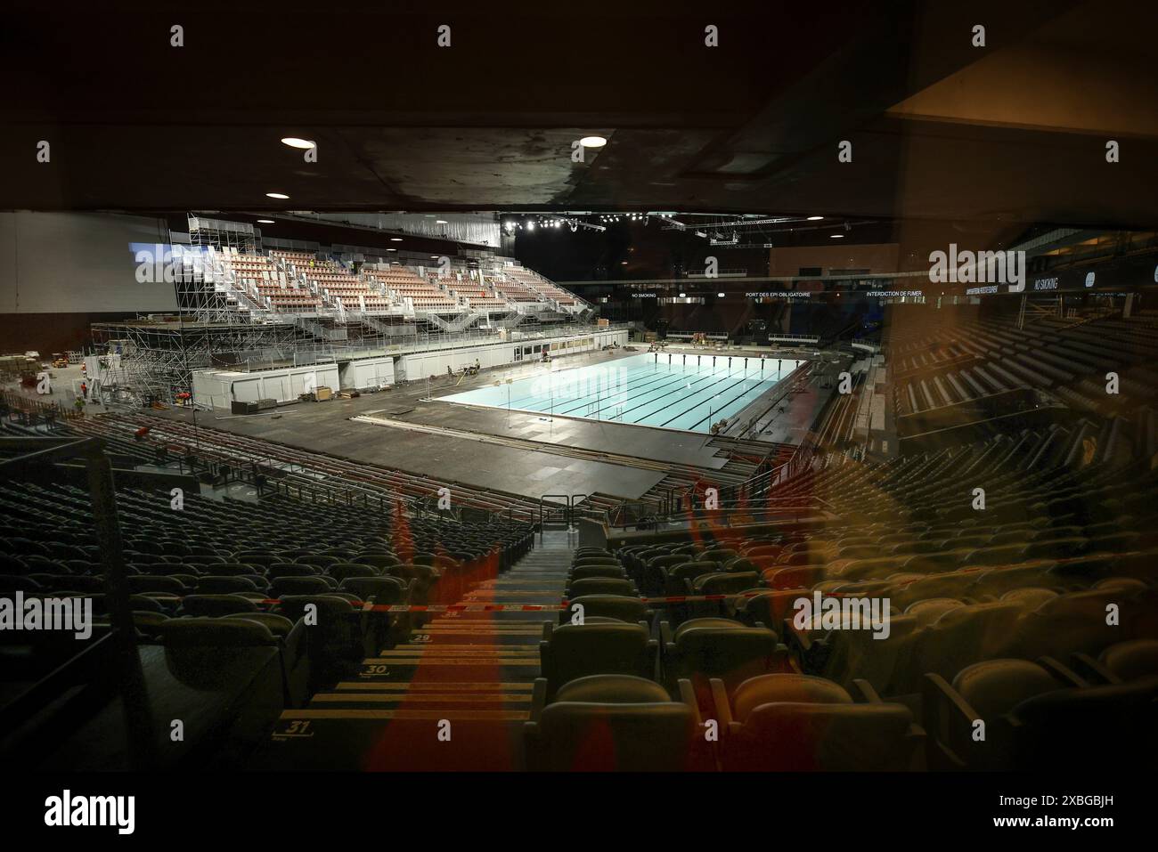 A view of the olympic swimming pool, Wednesday, June 12, 2024 at the ...