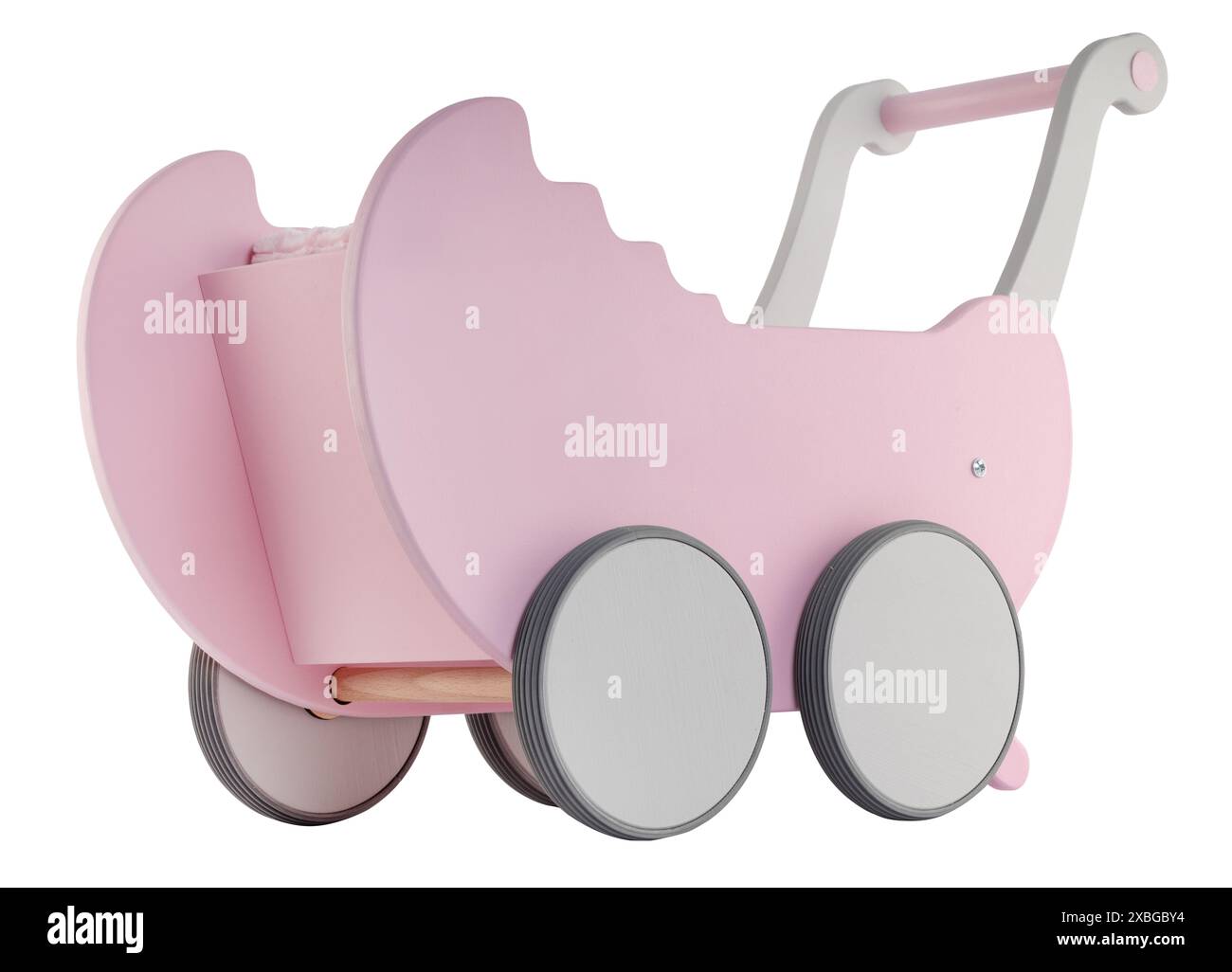 Pink Wooden Toy Baby Stroller Stock Photo - Alamy