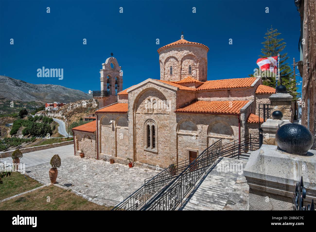 Church of Saint Myron, tetraconch plan, in Agios Myronas, village near ...
