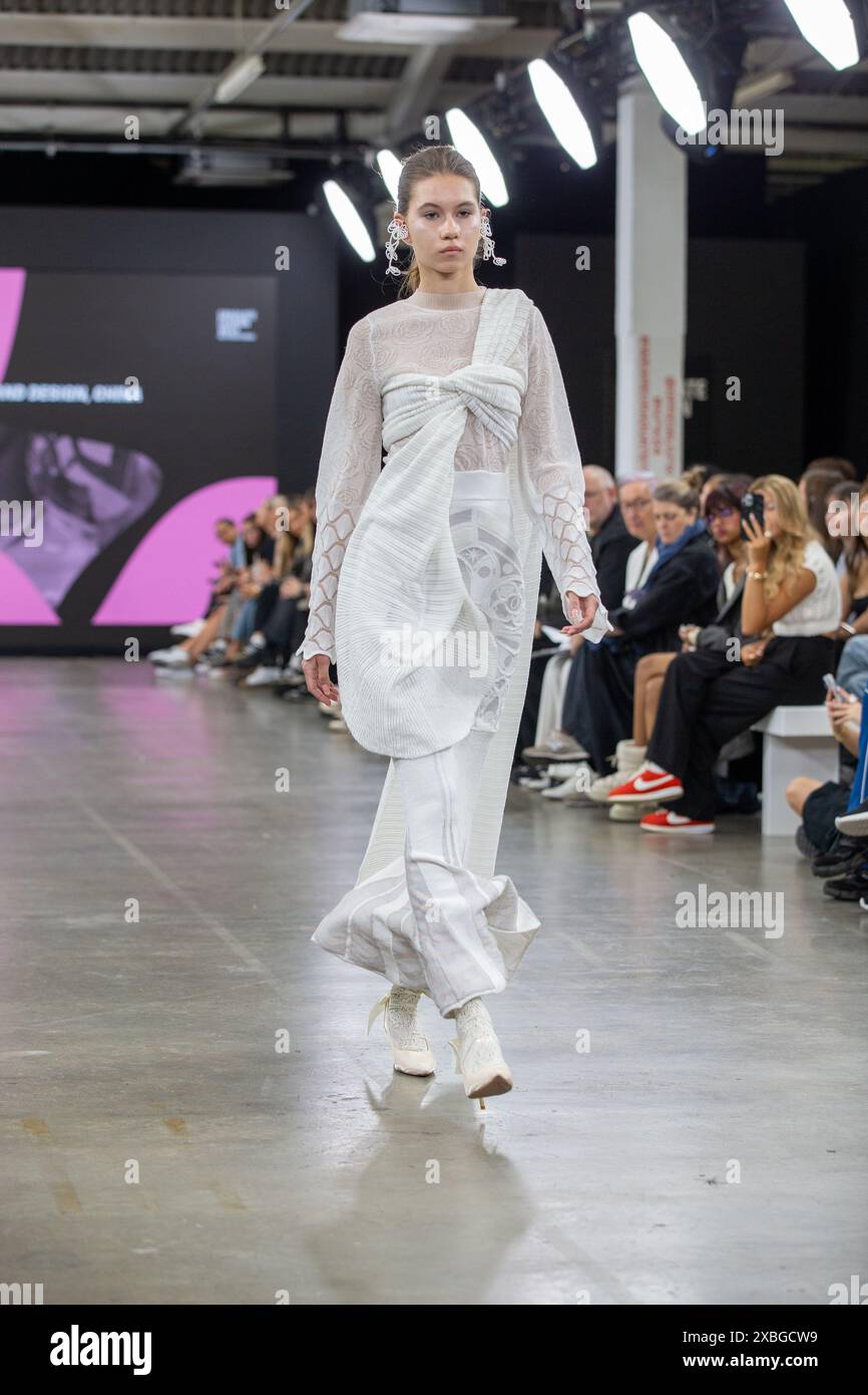 London, uk 12th June 2024 GFW international catwalk Graduate Fashion ...