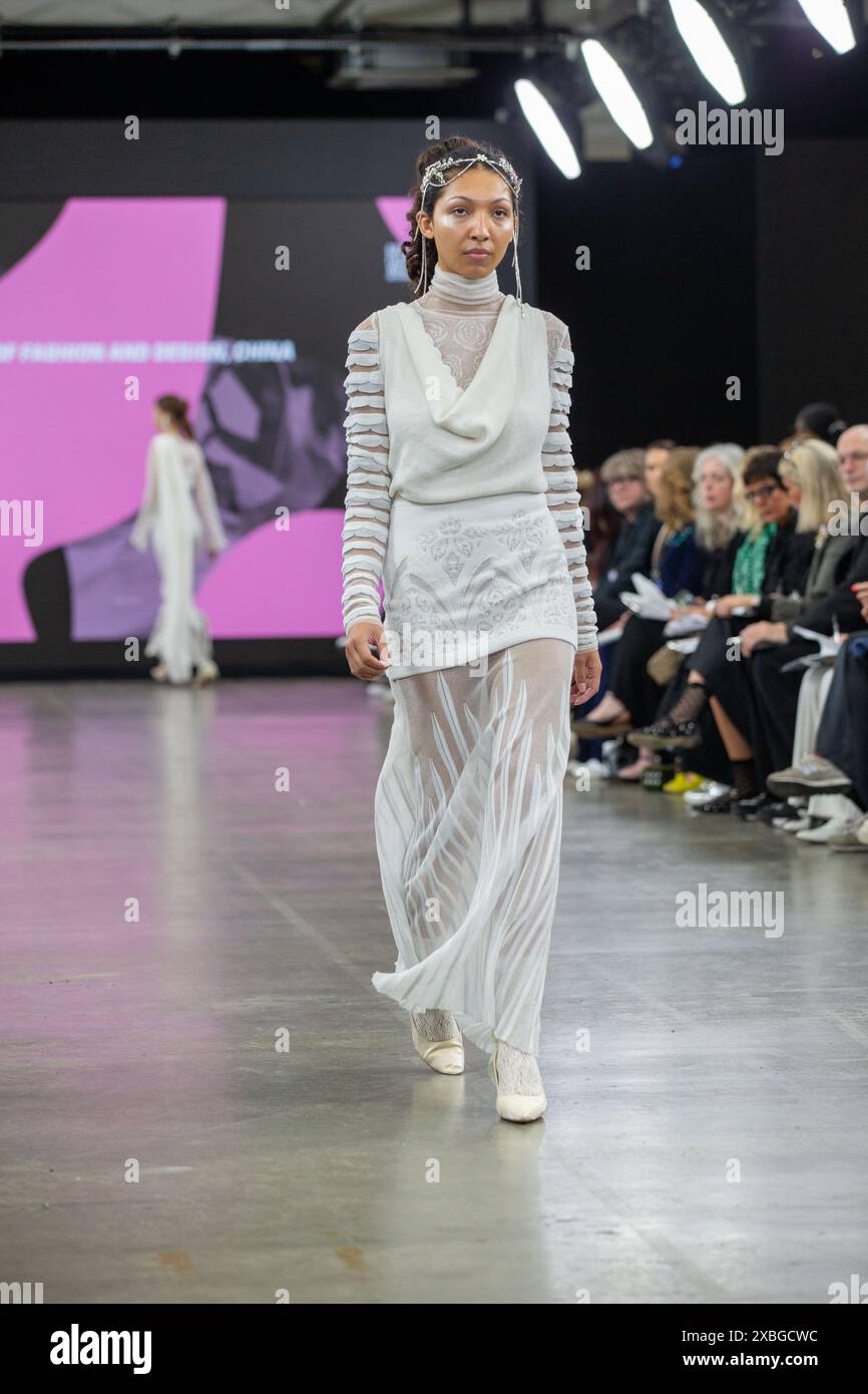 London, UK. 12th June, 2024. GFW international catwalk Graduate Fashion ...