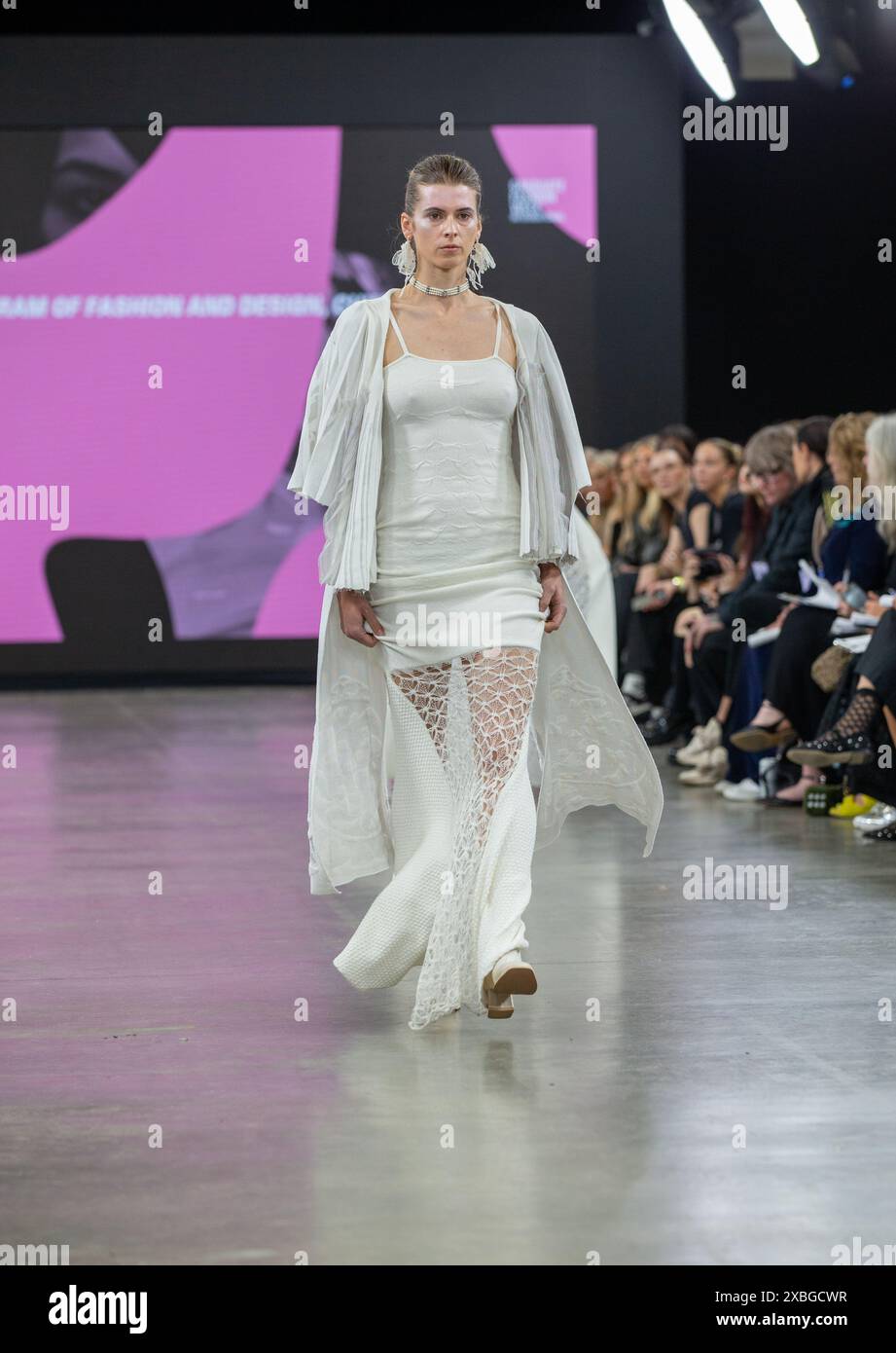 London, UK. 12th June, 2024. GFW international catwalk Graduate Fashion ...