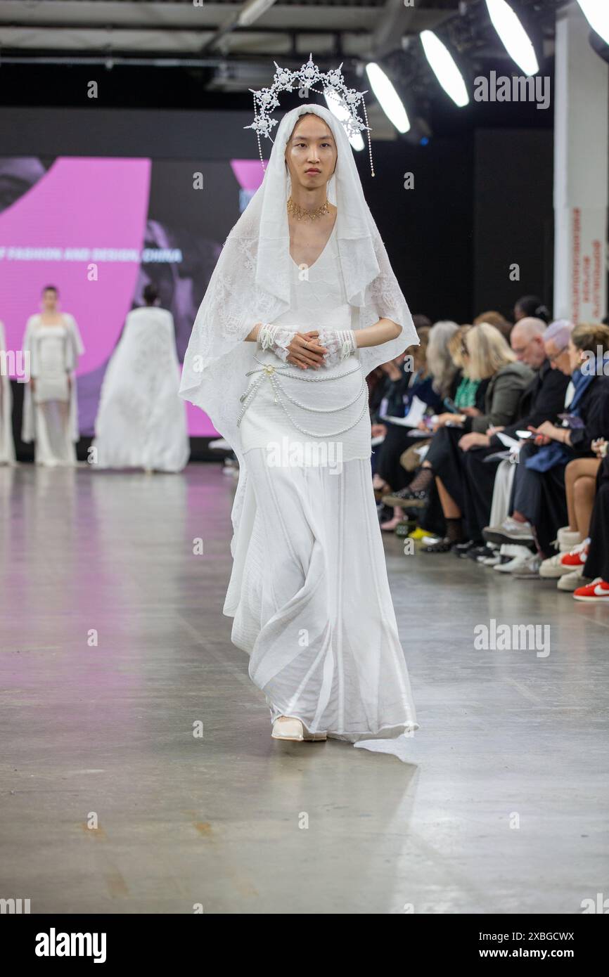 London, UK. 12th June, 2024. GFW international catwalk Graduate Fashion ...