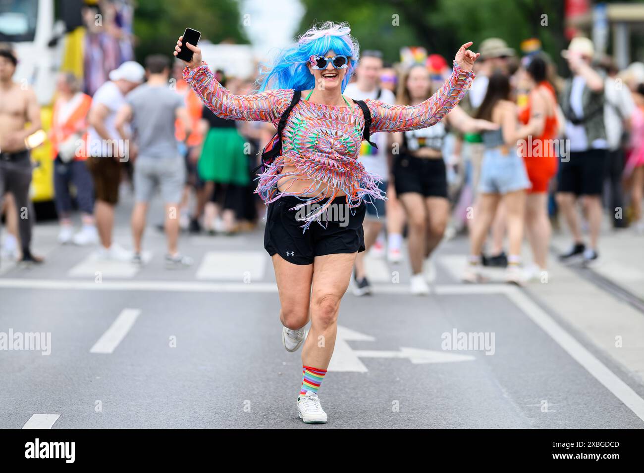 The Rainbow Pride parade, as part of the Vienna Pride festival in ...