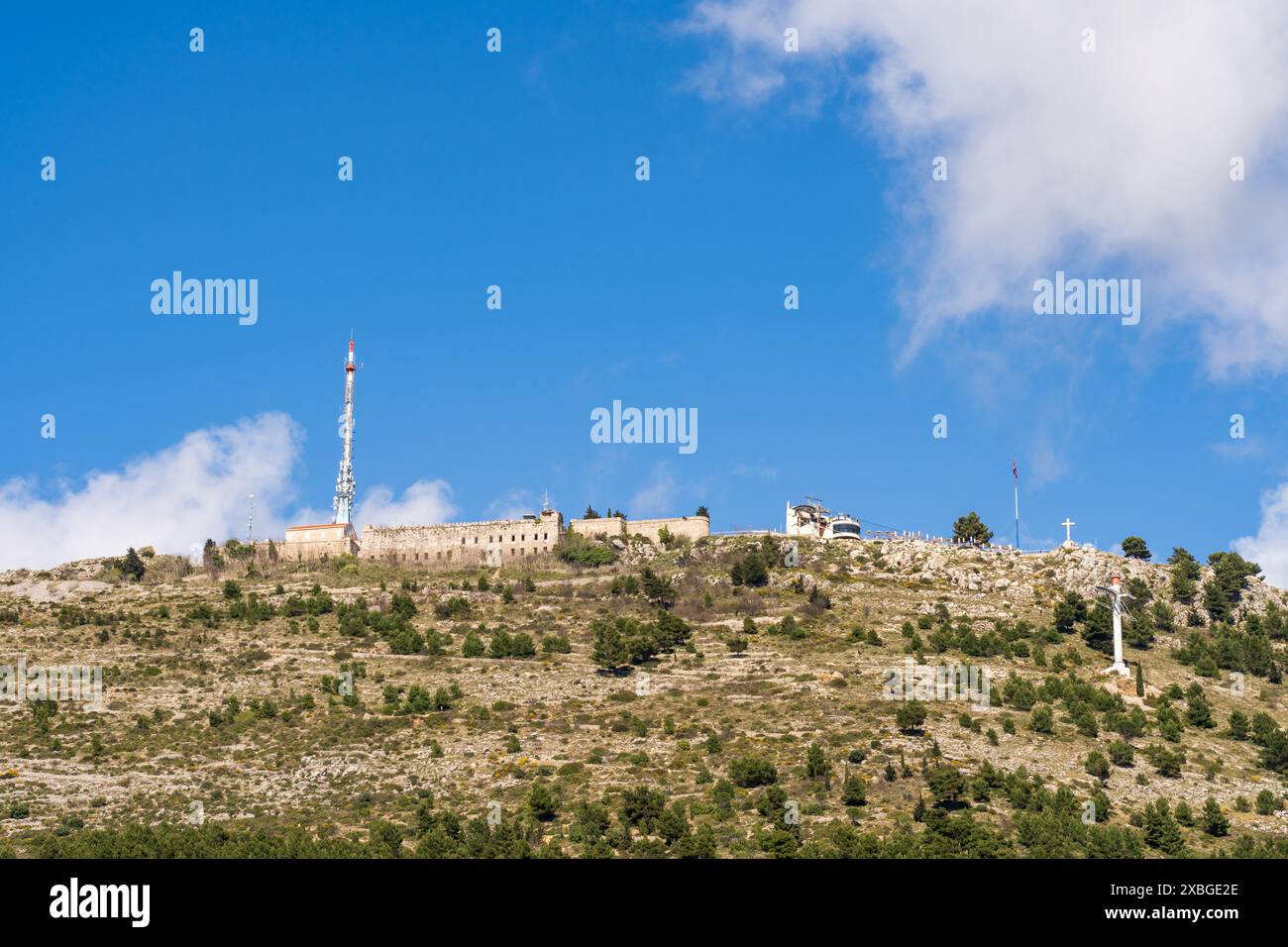View of the homeland war museum on the hill top by Dubrovnik Stock ...