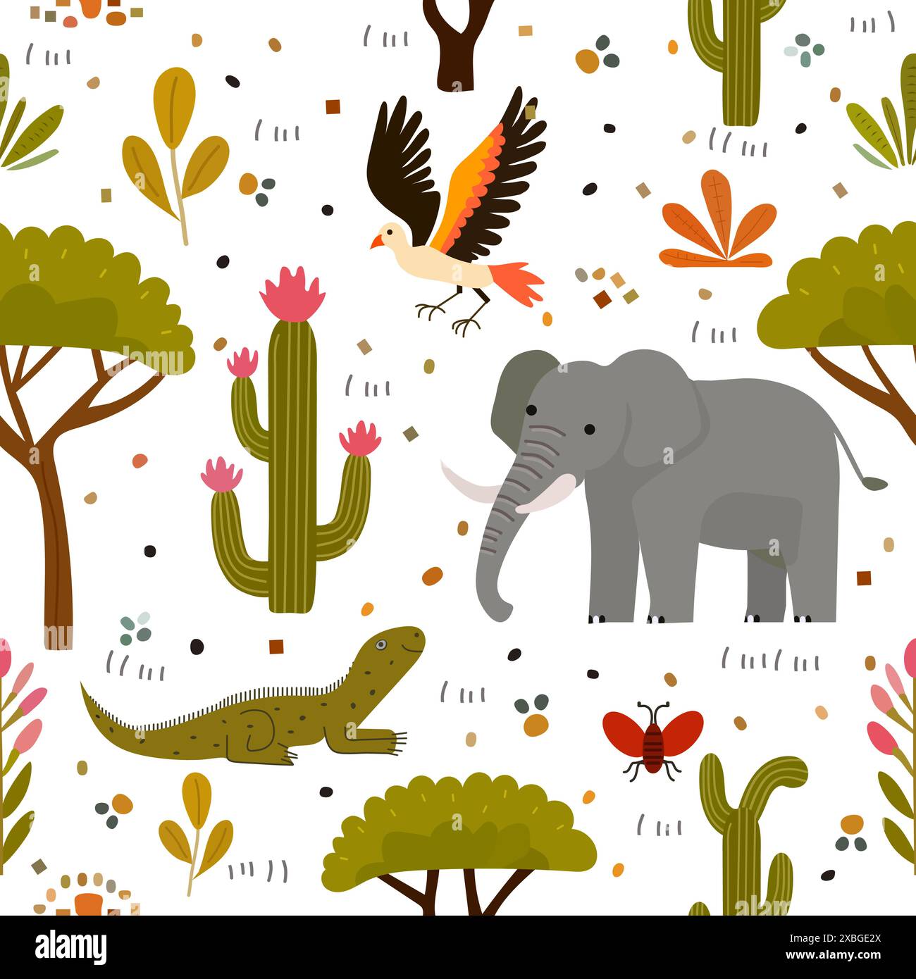 Vector Childish Babies seamless pattern Illustration with cute cartoon ...