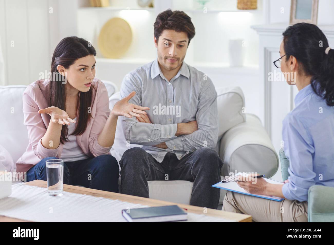Couple's therapy session with a compassionate psychologist Stock Photo ...