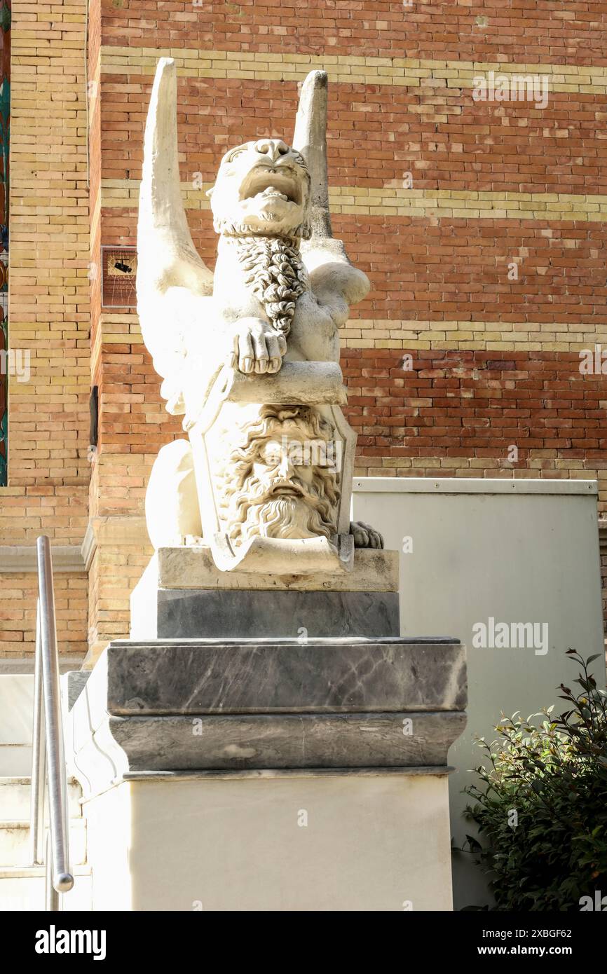 Mythological creature sphinx in The Velazquez Palace, in el Retiro Park ...