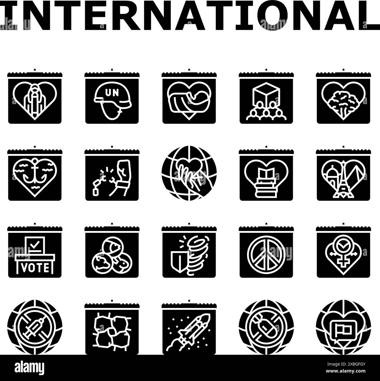 international holiday day icons set vector Stock Vector Image & Art - Alamy