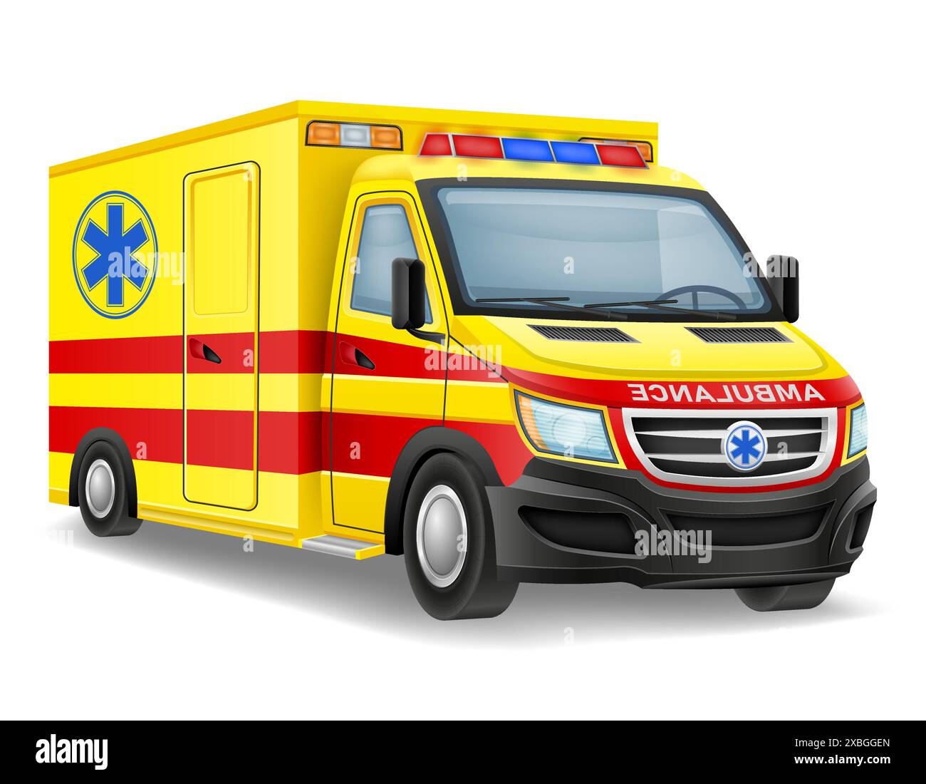 ambulance automobile car medical vehicle vector illustration isolated ...