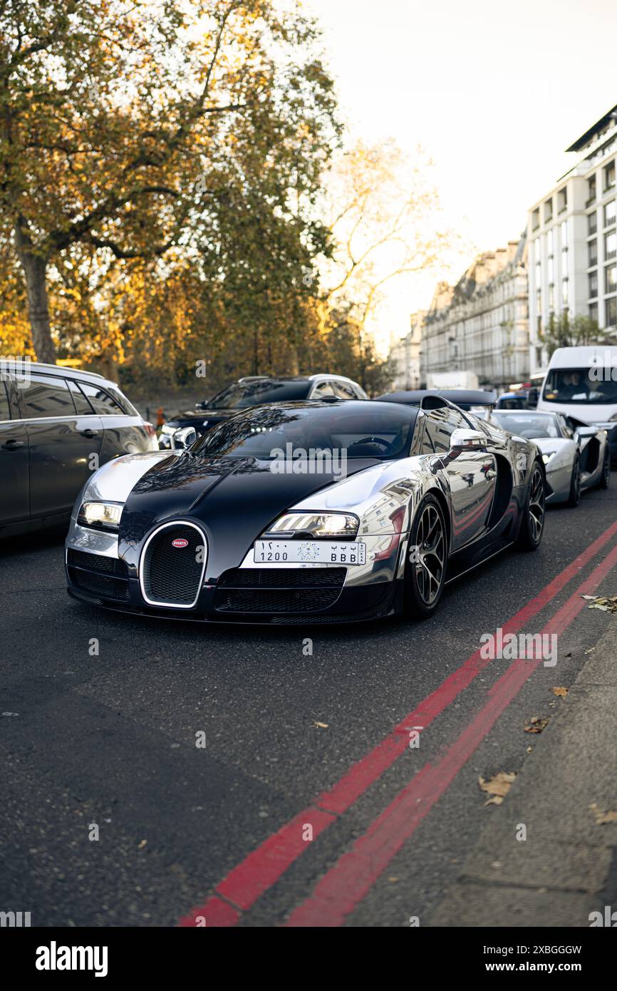 Purple carbon and chrome Bugatti Veyron Grand Sport Vitesse in London ...