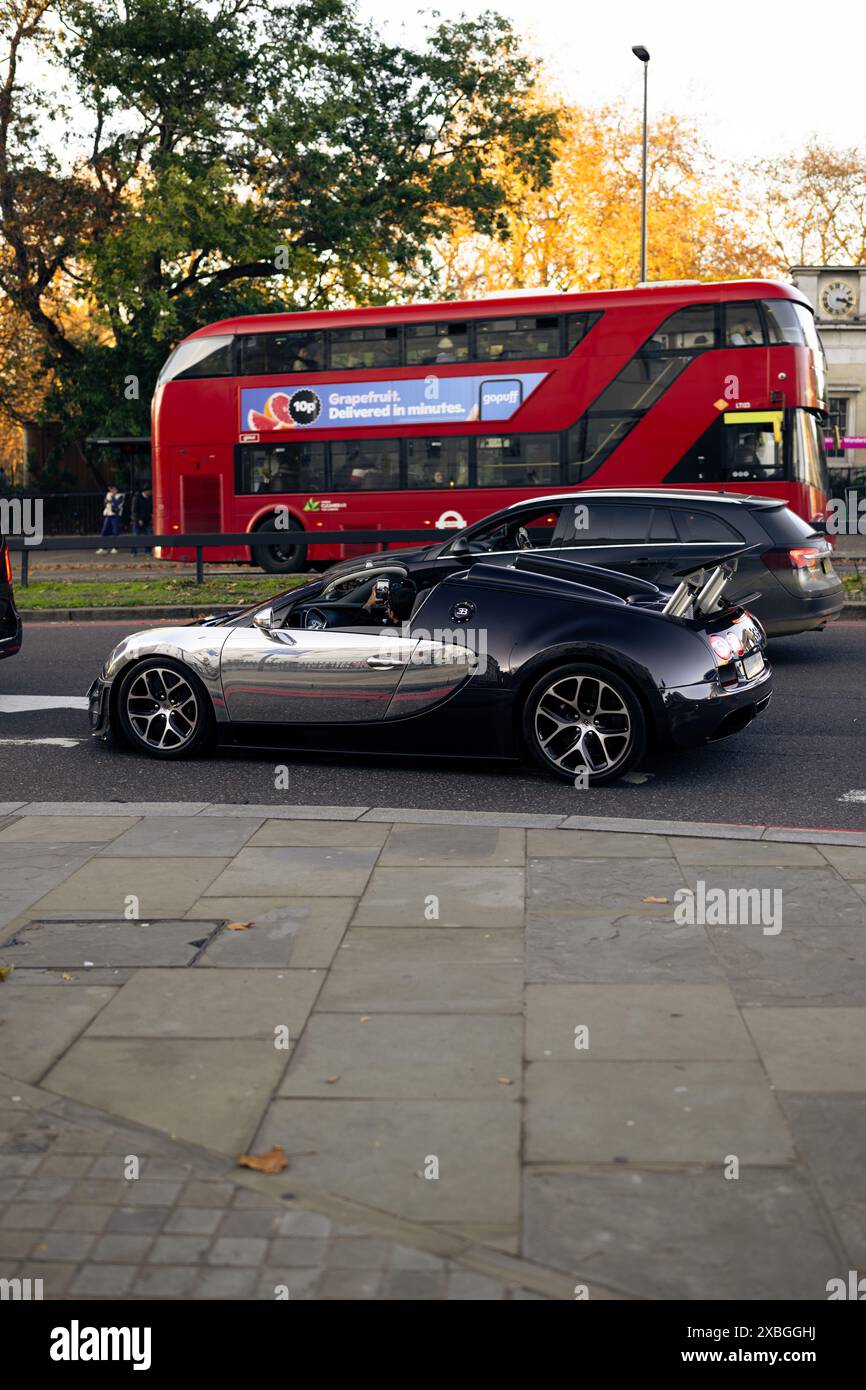 Purple carbon and chrome Bugatti Veyron Grand Sport Vitesse in London ...