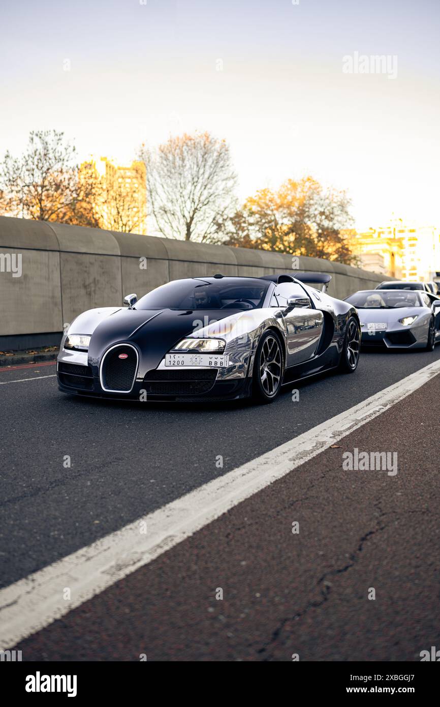 Purple carbon and chrome Bugatti Veyron Grand Sport Vitesse in London ...