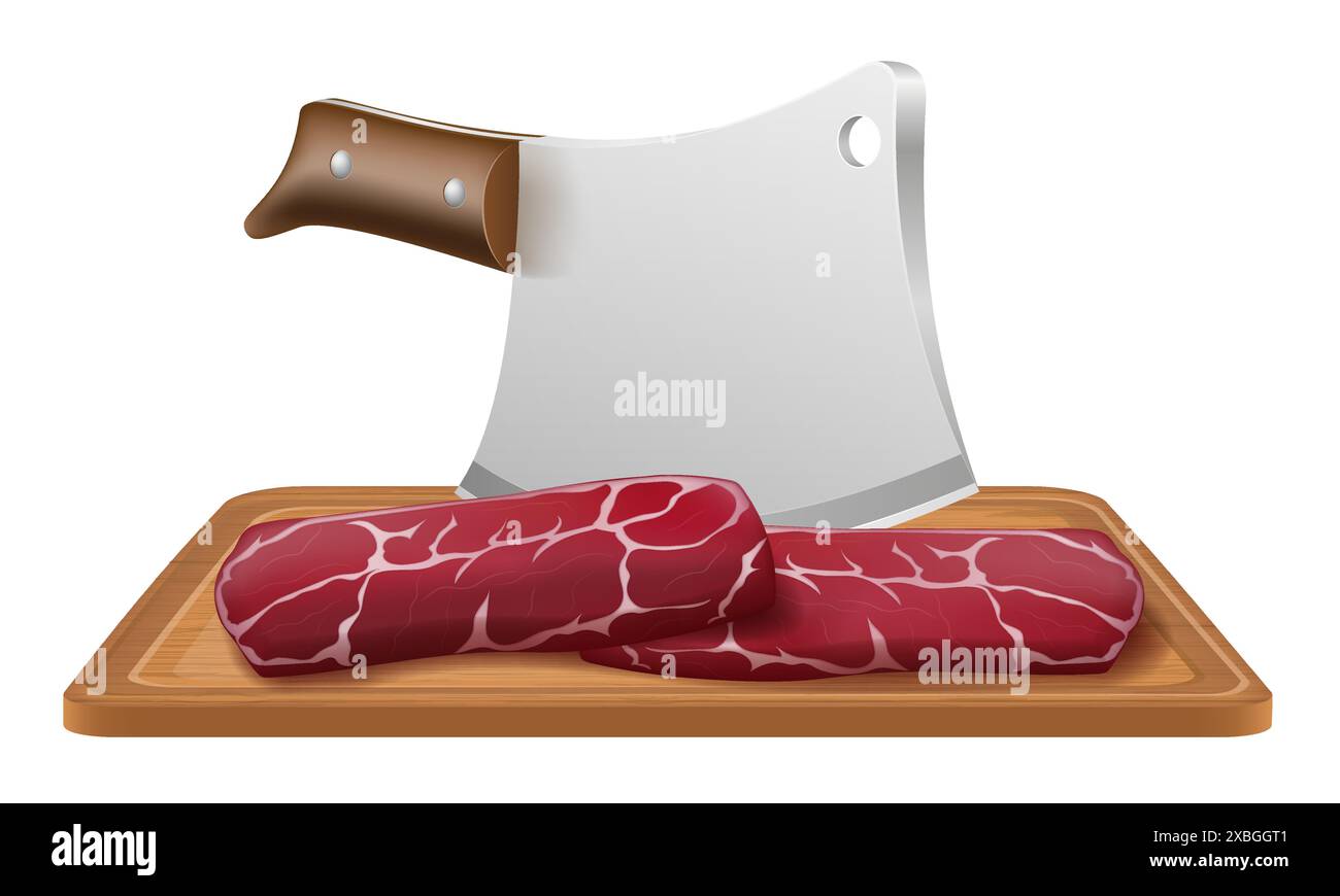 butcher chef knife for cutting meat vector illustration isolated on ...