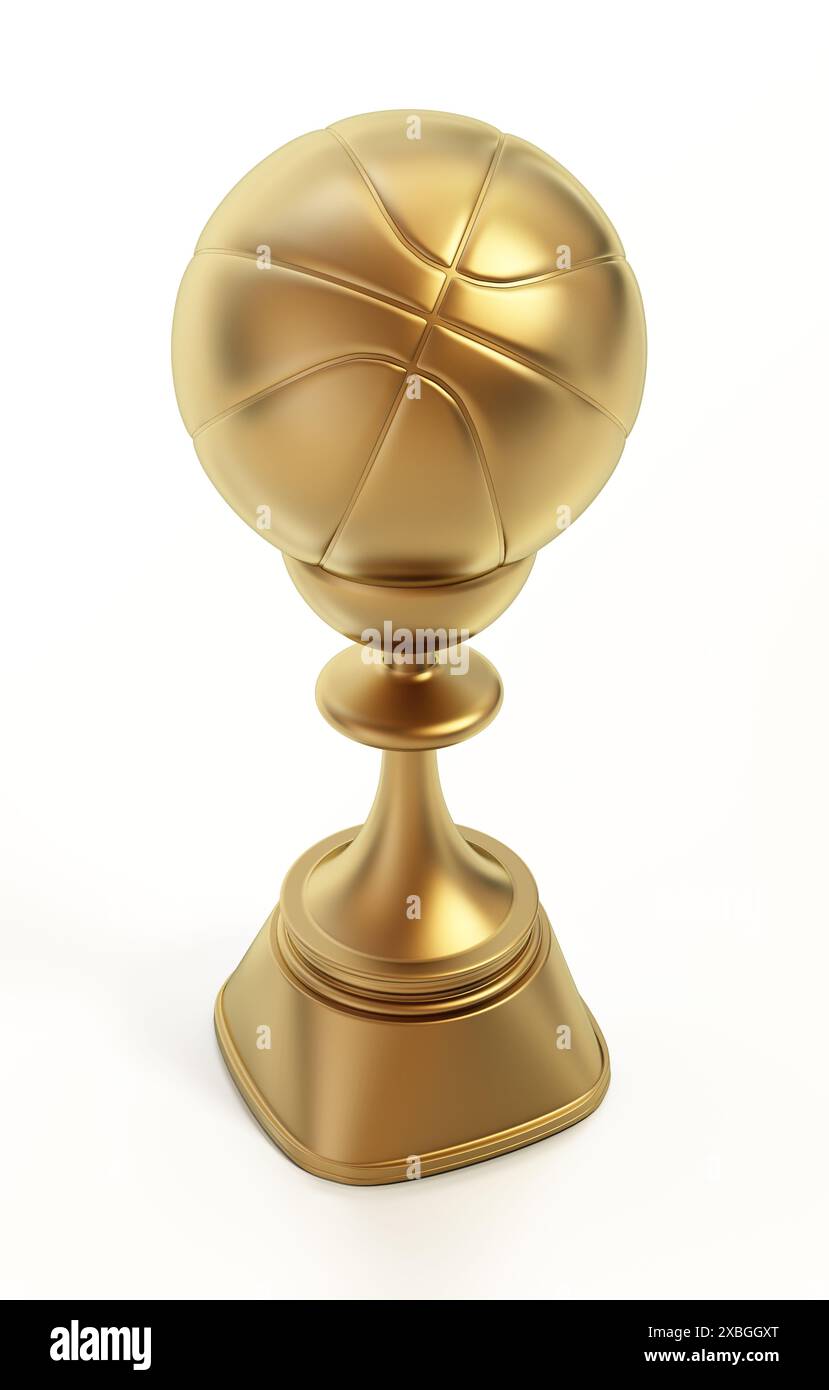 Generic golden basketball trophy isolated on white background. 3D ...