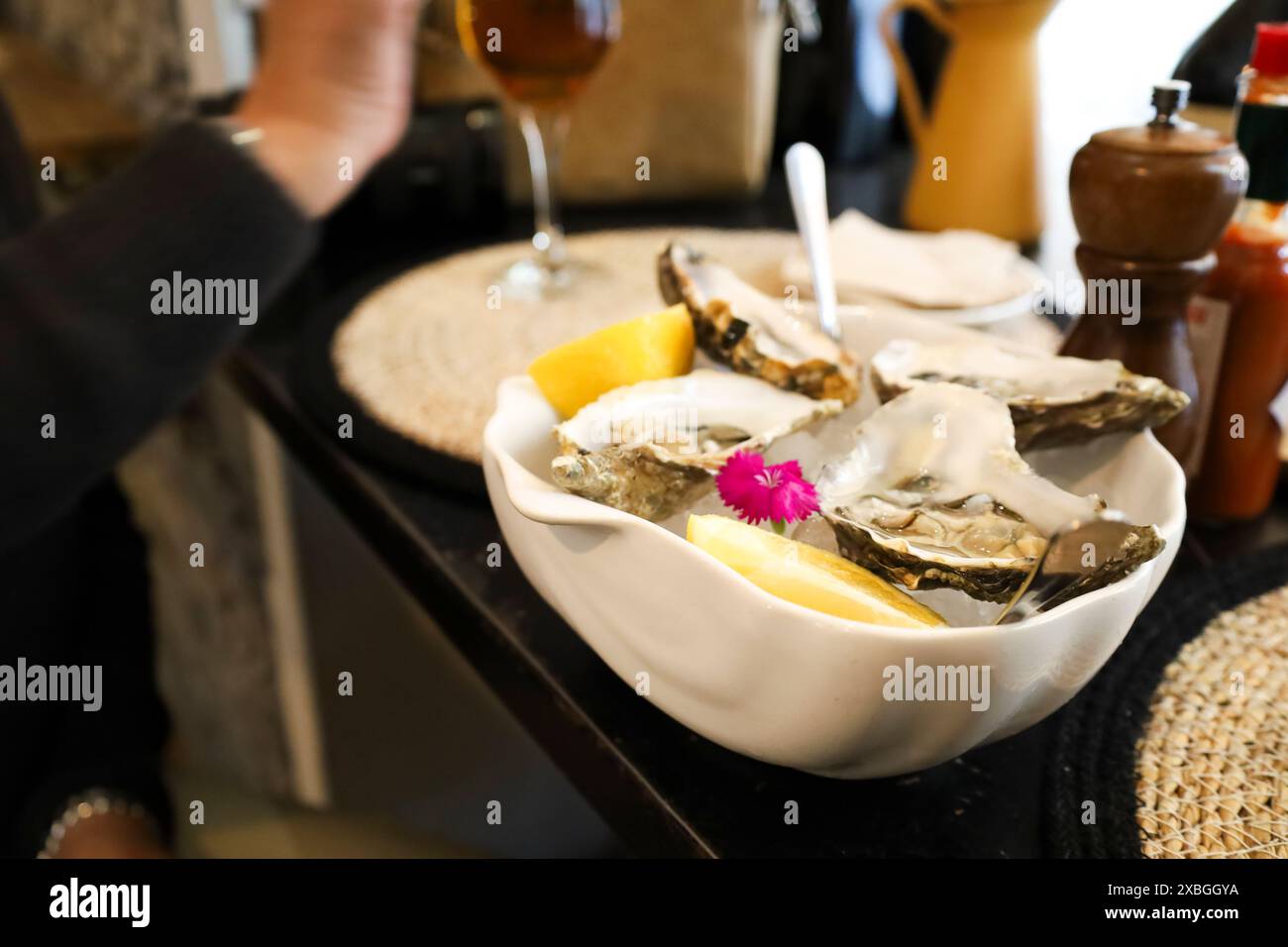French Gillardeau oyster platter in a restaurant Stock Photo - Alamy