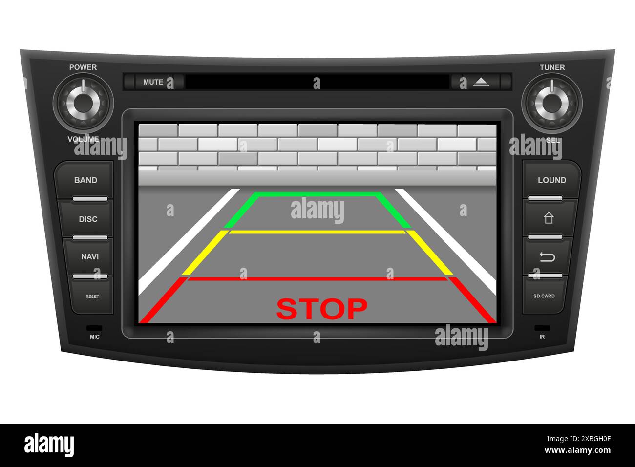 car multimedia with touchscreen vector illustration isolated on white ...